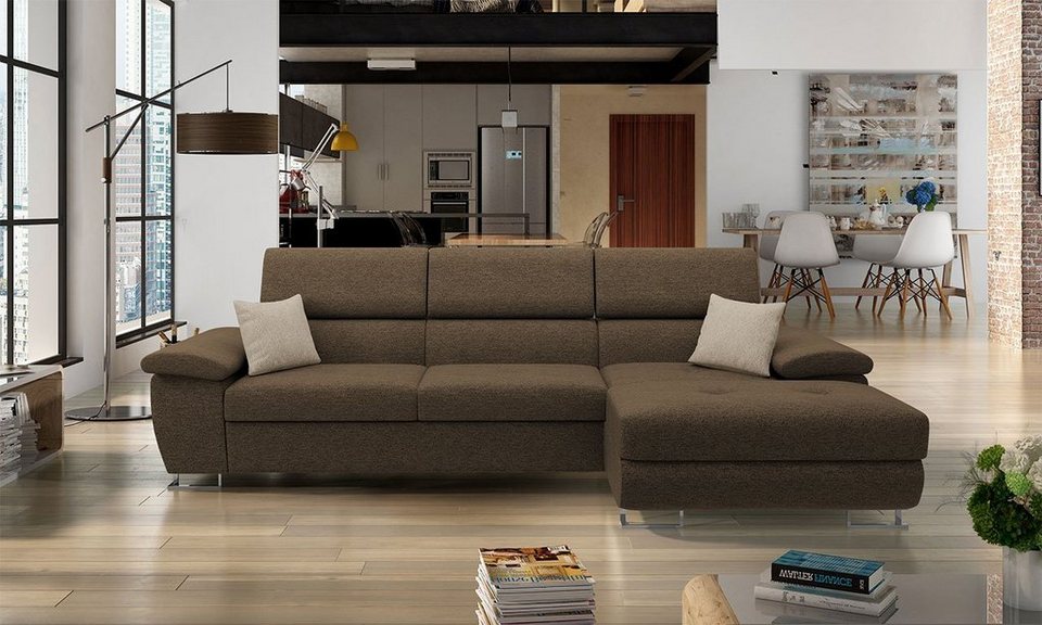 Mirjan24 Ecksofa Cotere Mini Mit Schlaffunktion Und Bettkasten